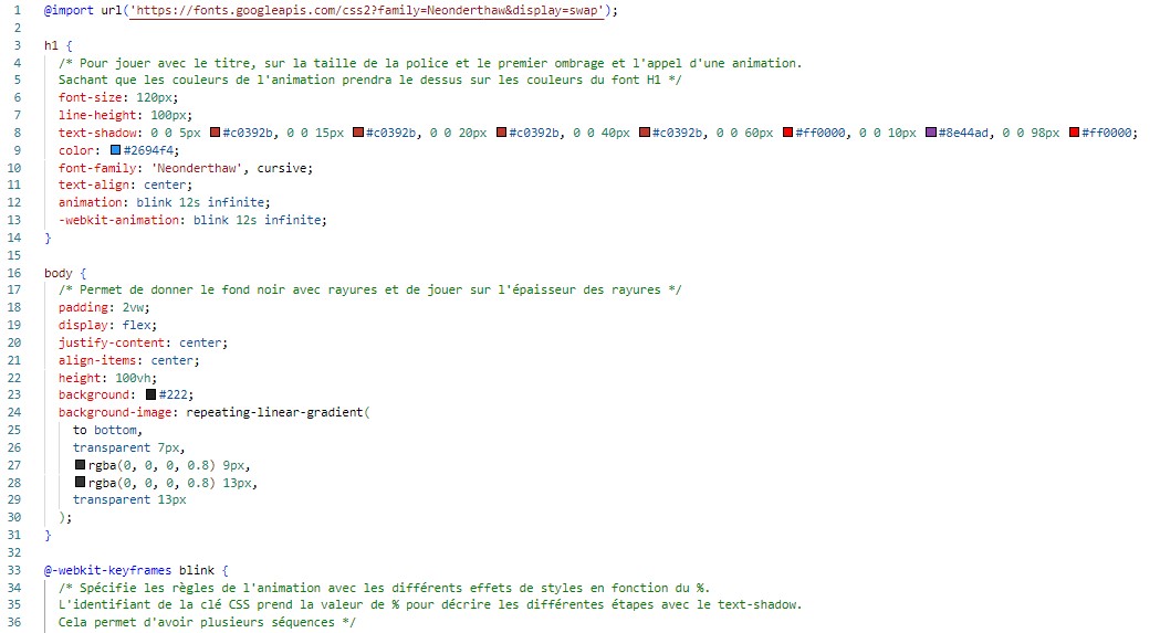 Coder un texte avec un effet néon en CSS - YourPureWeb